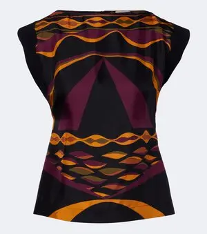 Emilio Pucci Dune Silk Twill Top - Multicoloured