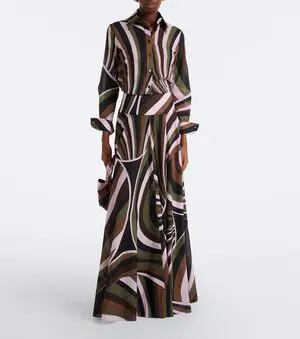 Emilio Pucci Iride Cotton Muslin Maxi Skirt