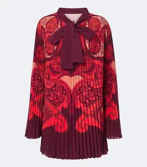La DoubleJ Alchemy Pleated Tie-neck Minidress