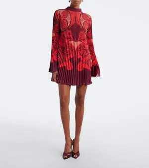 La DoubleJ Alchemy Pleated Tie-neck Minidress