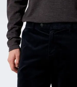Sunspel Cotton Corduroy Straight Pants - Blue