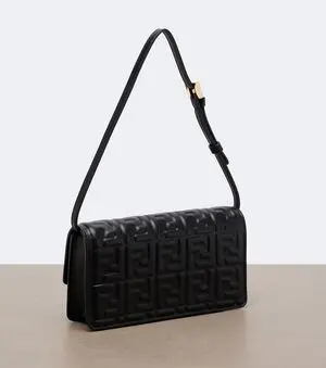 Fendi Tube Ff Leather Wallet On Chain - Black
