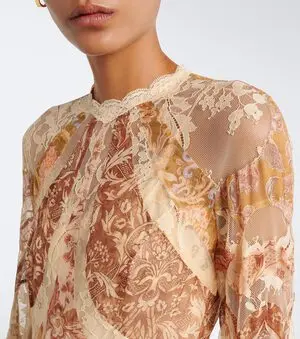 Zimmermann Valiant Floral Panelled Silk Gown