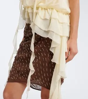 JACQUES WEI Ruffled Chiffon Halterneck Top