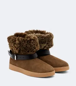 Isabel Marant Étoile Nolyz Shearling-trimmed Suede Ankle Boots