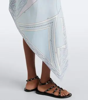 Emilio Pucci Dune Asymmetric Silk Twill Midi Dress