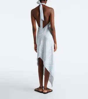 Emilio Pucci Dune Asymmetric Silk Twill Midi Dress
