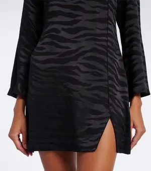 Rixo Brooklyn Satin Jacquard Minidress