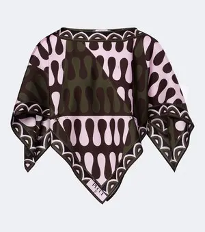 Emilio Pucci Leocorno Asymmetric Silk Twill Top