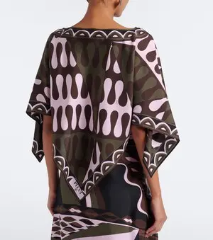 Emilio Pucci Leocorno Asymmetric Silk Twill Top