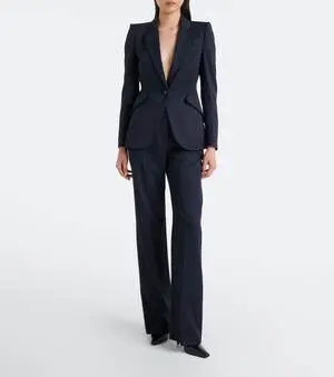 Alexander McQueen Wool Grain De Poudre Blazer