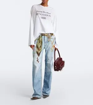 Acne Studios Trompe L’oeil Printed Wide-leg Jeans