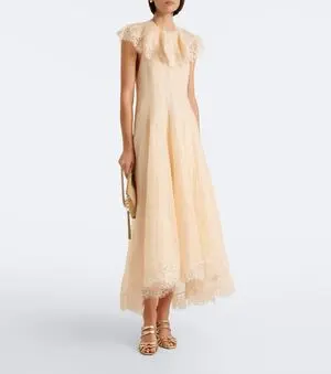 Zimmermann Ascent Flutter Linen And Silk Cocktail Dress