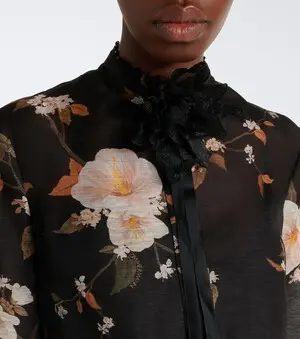 Zimmermann Ascent Bow-detail Linen And Silk Blouse - Multicoloured