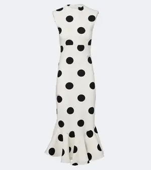 Jacquemus Palmier Polka-dot Jersey Midi Dress
