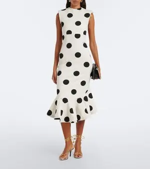 Jacquemus Palmier Polka-dot Jersey Midi Dress