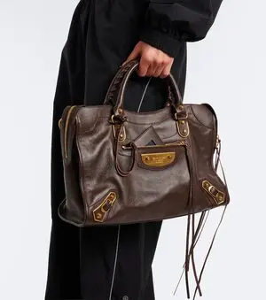 Balenciaga Le City Uptown Medium Leather Top-handle Bag