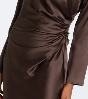 Loulou De Saison Fabio Draped Satin Midi Dress