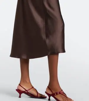 Loulou De Saison Fabio Draped Satin Midi Dress