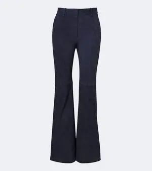 JOSEPH Tafira Suede Flared Pants - Blue
