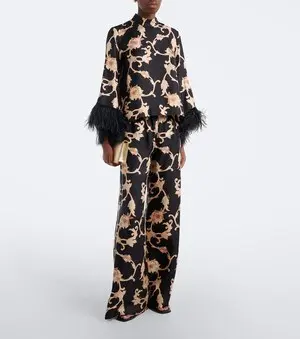 La DoubleJ Buttercup Printed Silk Palazzo Pants