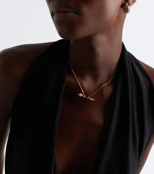 Yvonne Léon Python 9kt And Enamel Pendant Necklace With Diamonds