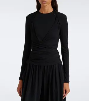 ERES Charlotte Ribbed-knit Wrap Top