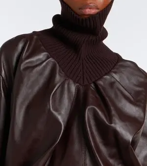 Victoria Beckham Leather Turtleneck Top