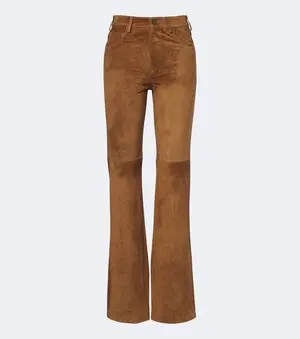 NILI LOTAN Joan Suede Straight Pants