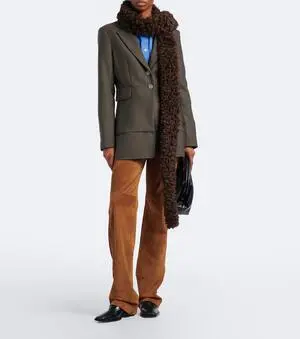 NILI LOTAN Joan Suede Straight Pants