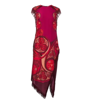 La DoubleJ Alchemy Fringed Silk Voile Midi Dress - Multicoloured