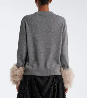 JACQUES WEI Wool-trimmed Cashmere Sweater - Grey