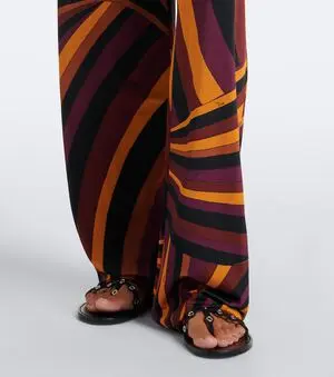 Emilio Pucci Iride Satin Jersey Wide-leg Pants - Multicoloured