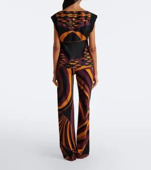 Emilio Pucci Iride Satin Jersey Wide-leg Pants - Multicoloured