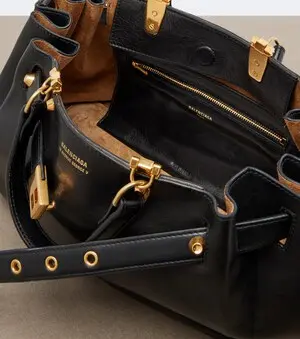 Balenciaga Fan Small Leather Top-handle Bag