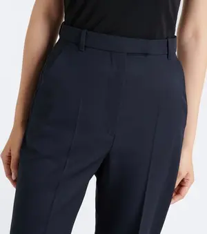 Alexander McQueen Wool Grain De Poudre Straight Pants