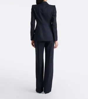 Alexander McQueen Wool Grain De Poudre Straight Pants
