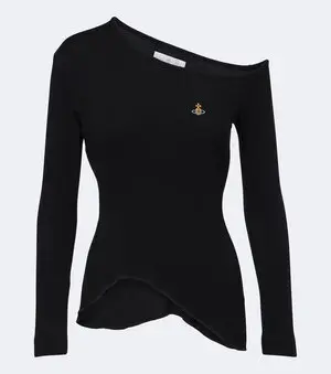 VIVIENNE WESTWOOD Orb Ribbed-knit One-shoulder Top