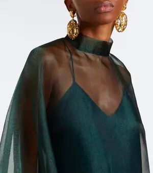 TALLER MARMO Sphinx Sheer Draped Organza Kaftan