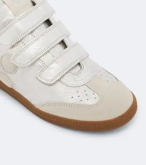 Isabel Marant Étoile Beth Suede-trimmed Metallic Leather Sneakers