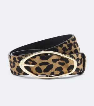 AMANU Grumeti Leopard-print Calf Hair Belt