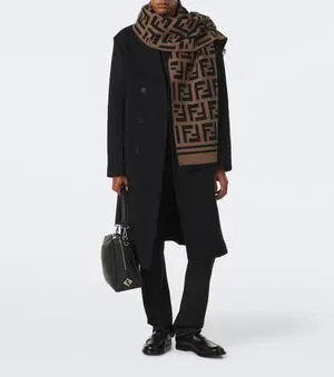 Fendi Ff Zucca Wool And Silk Scarf