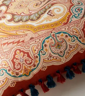 Etro Pegaso Paisley Cotton Cushion - Orange