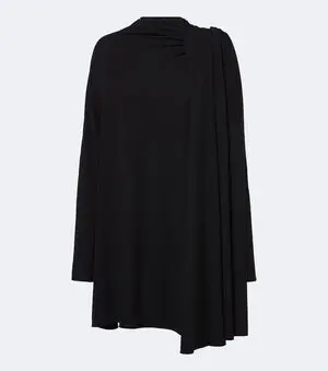 TOTEME Draped Scarf-detail Jersey Minidress - Black