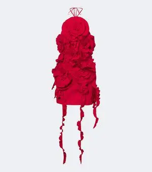 Blumarine Floral-appliqué Minidress - Red