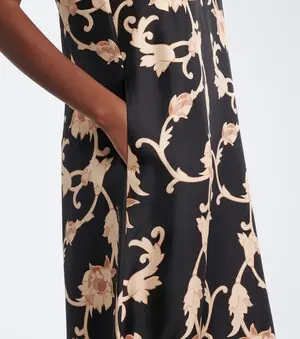 La DoubleJ Buttercup Feather-trimmed Silk Maxi Dress