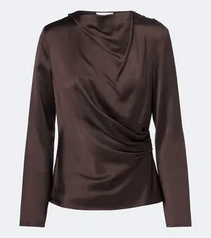 Loulou De Saison Anya Draped Satin Top