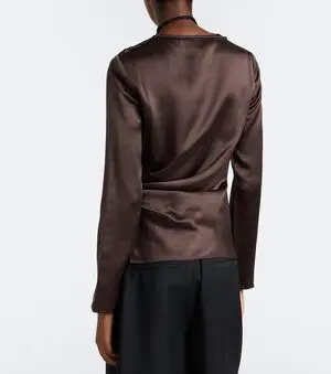 Loulou De Saison Anya Draped Satin Top