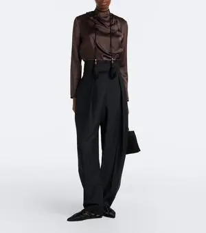 Loulou De Saison Anya Draped Satin Top