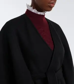 Burberry Check Fringed Wool Cape